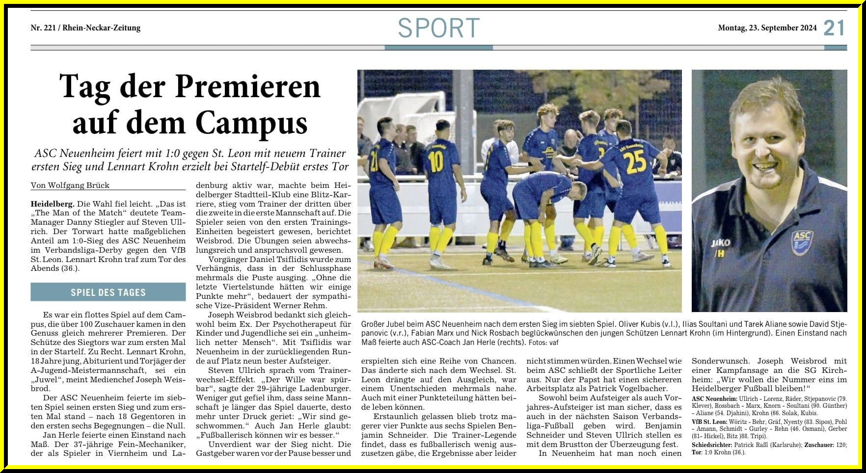 Presse 2024 : VfB St.Leon 1967 e.V.